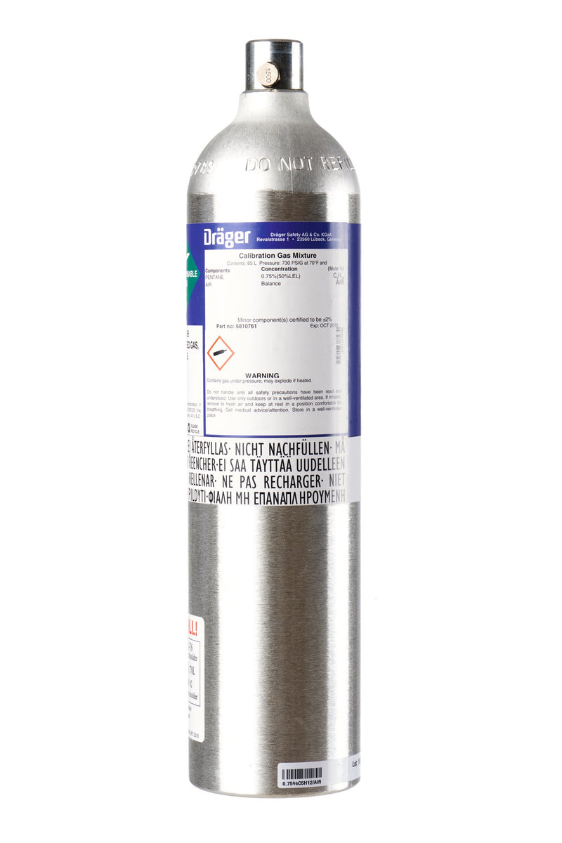Dräger Chlorine Calibration Gas, 2 ppm, 58L - PN 4594963 – WS Supply Store